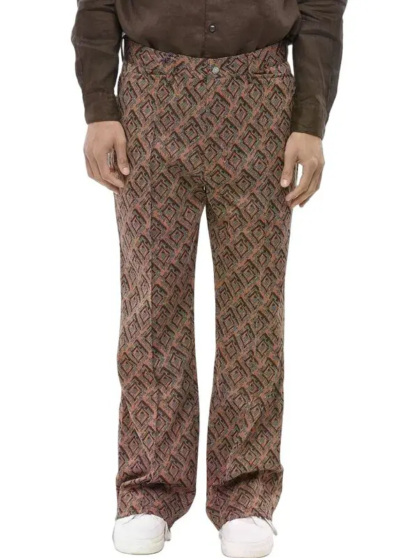 Needles Patterned Belt-loop Trousers - Orange