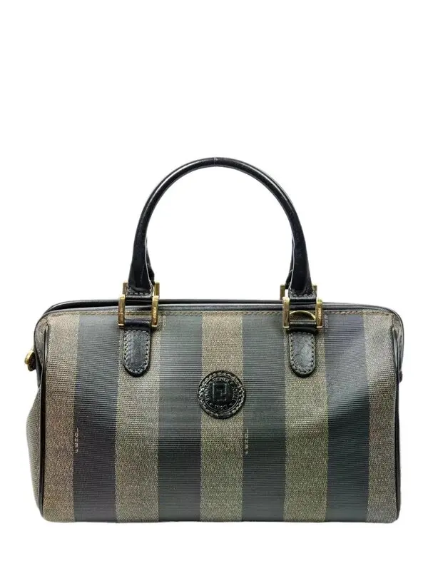 Fendi Mini Pequin Boston Tote Bag - Brown