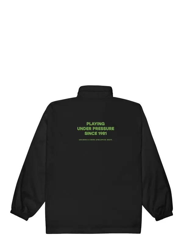 ANCHOR & CREW Under Pressure Sports Club League Embroidered Windbreaker Coat - Black