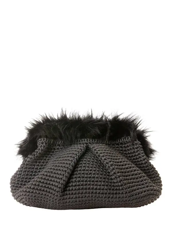 SPEIRA Vintage Style Clutch Furry - Grey