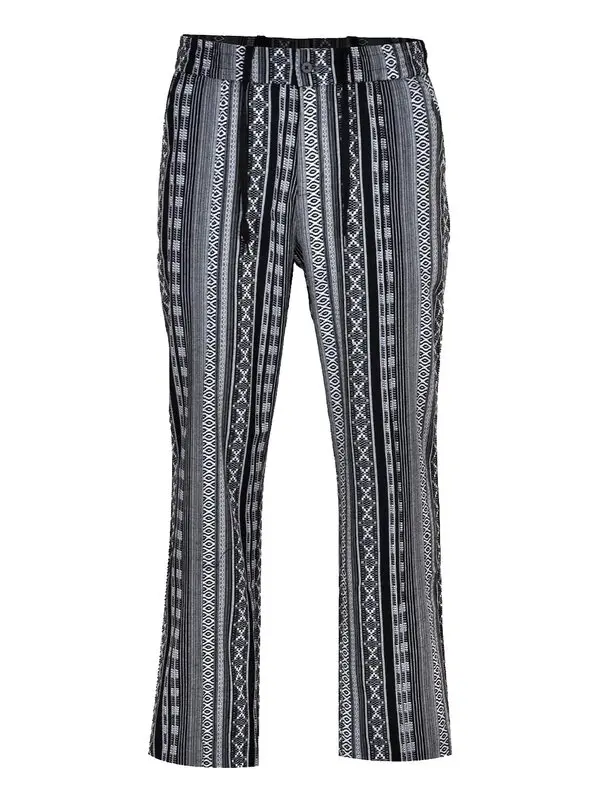 DAVID WEJ Dareski Tribal Print Drawstring Trousers Multi - Grey