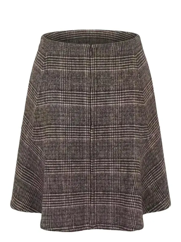 Ermanno Scervino Prince Of Wales-check Wool Mini Skirt - Brown