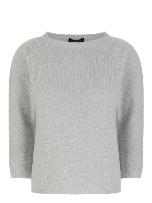 Fabiana Filippi Boat-neck Three-quarter-sleeve Sweater - Grey