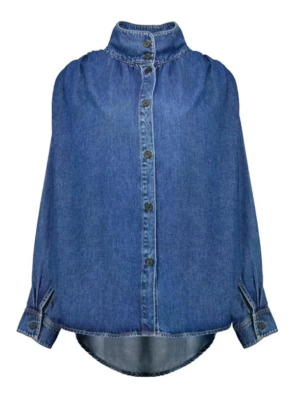 IRO PARIS Julie High-neck Button-up Shirt - Blue