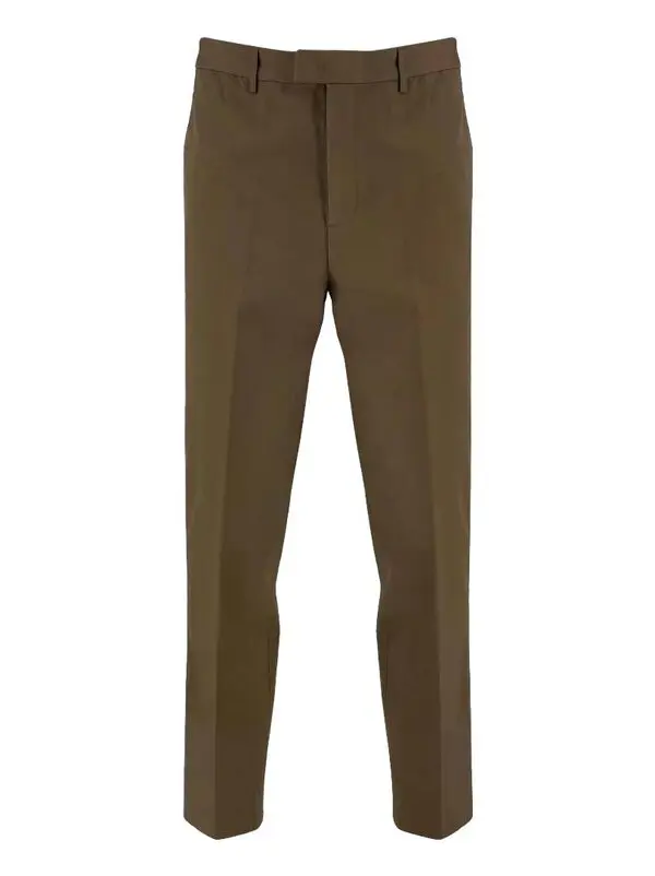 Emporio Armani Pressed-crease Slim-fit Trousers - Brown
