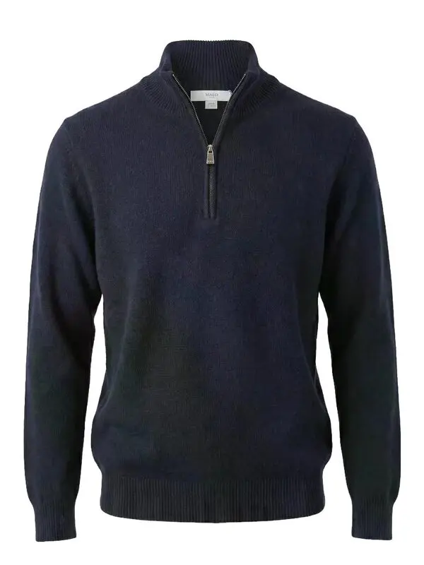 Malo Half-zip Cashmere Sweater - Blue
