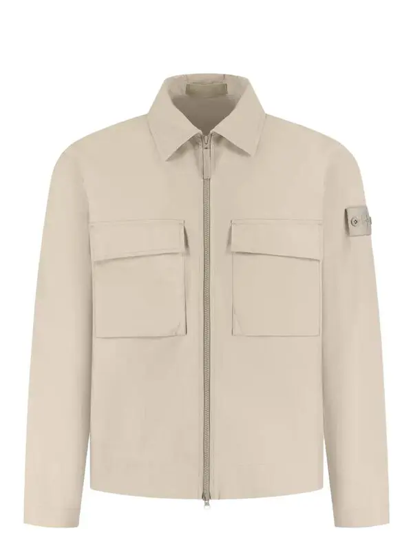Stone Island Logo-patch Zip-up Jacket - Neutrals
