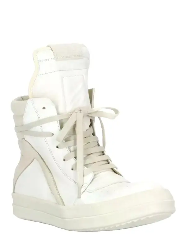 Rick Owens Geobasket High-top Leather Sneakers - White