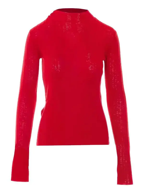 Pinko Ribbed-knit Long-sleeve Sweater - Red