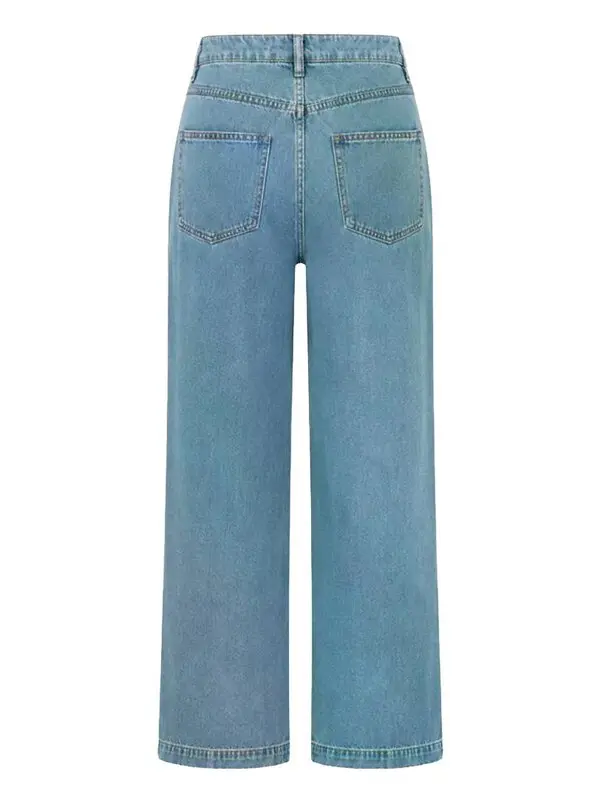 Liviana Conti Pressed-crease Wide-leg Jeans - Blue