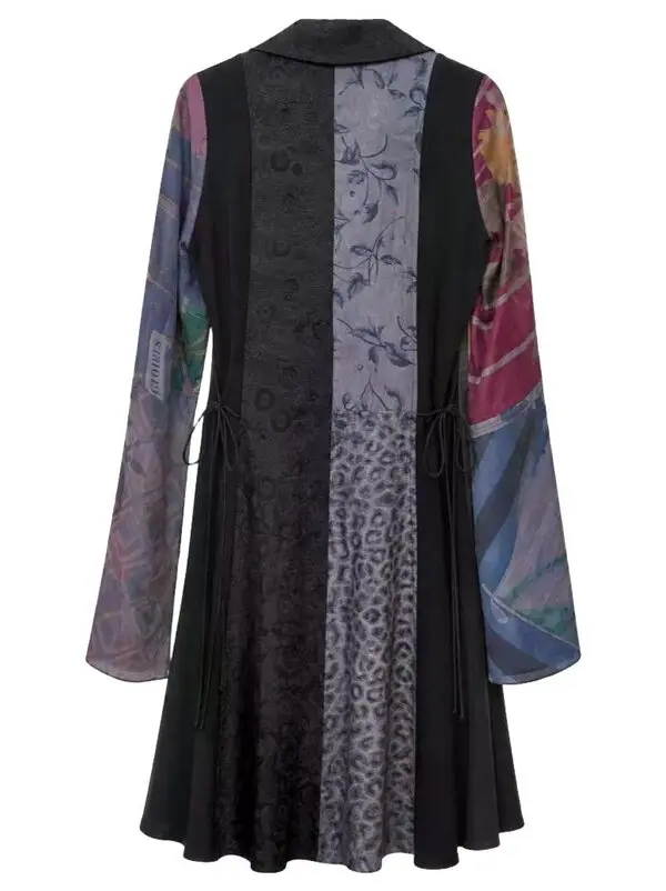 MARINE SERRE Arthropoda Patchwork Shirt Mini Dress - Black