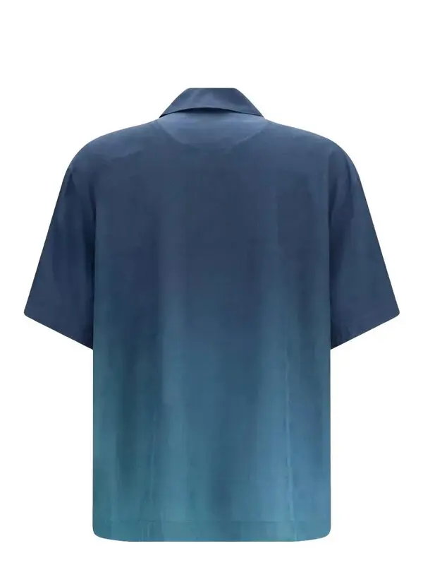 Off-White Arrow Monogram Gradient-effect Jacquard Bowling Shirt - Blue