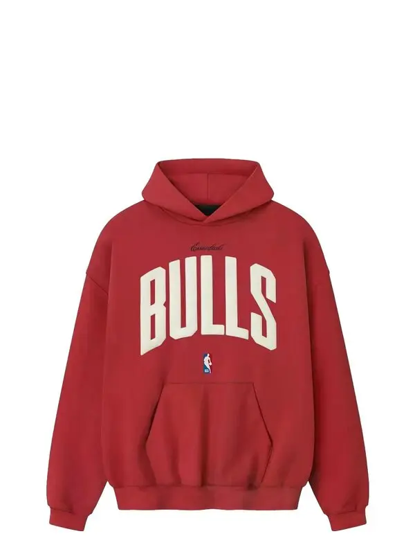 Fear Of God Essentials Bulls Logo-print Hoodie - Red
