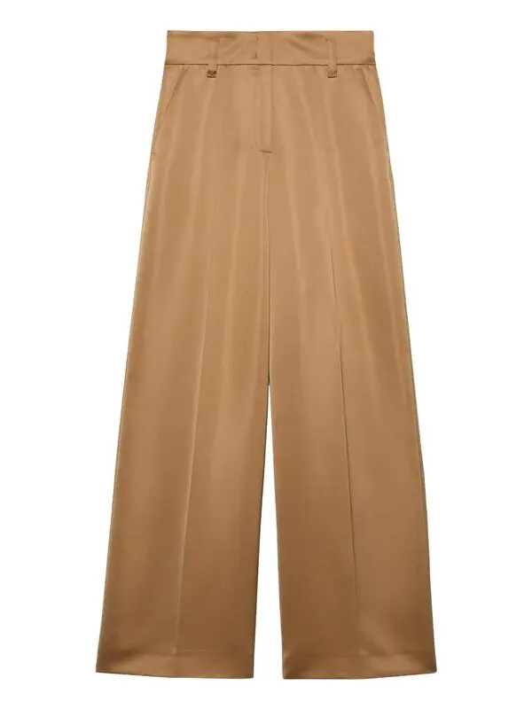 Max & Co. Satin Wide-leg Trousers - Beige