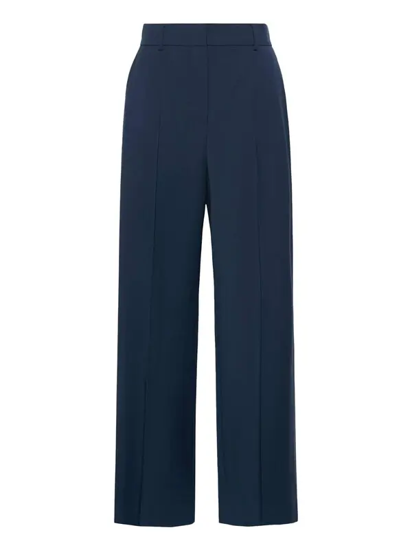 Max Mara Virgin Wool Straight-leg Trousers - Navy