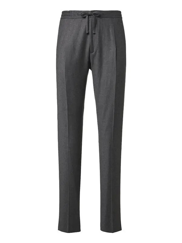 LARDINI Wool And Cashmere Slim Pants - Grey