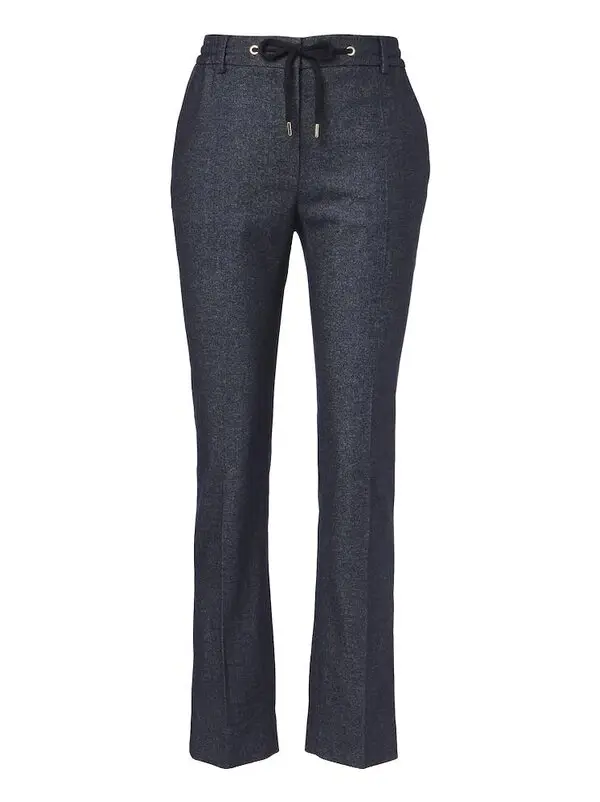 Eleventy Wool-blend Tapered Pants - Blue
