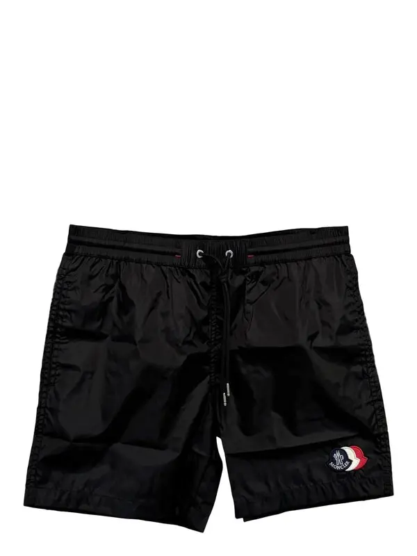 Moncler Swim Shorts With Patch - Black
