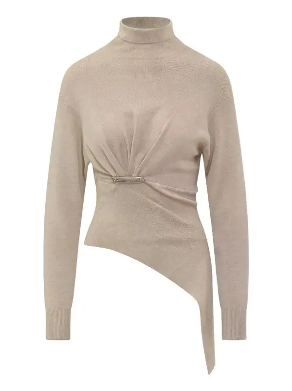 LANVIN Safety-pin Draped Sweater - Neutrals