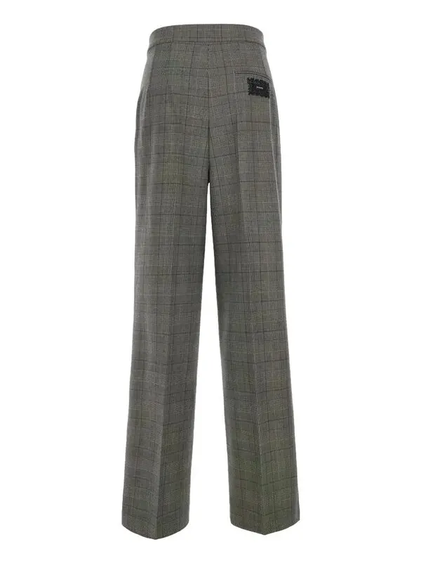 Pinko Check Pleated Trousers - Grey
