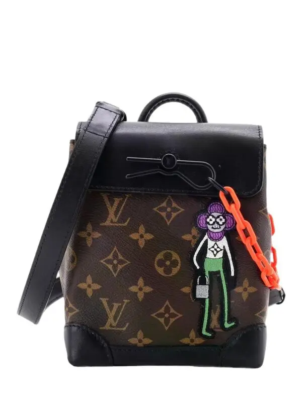LOUIS VUITTON Steamer Bag Monogram Canvas With Friends Patch Xs Crossbody Bag - Black