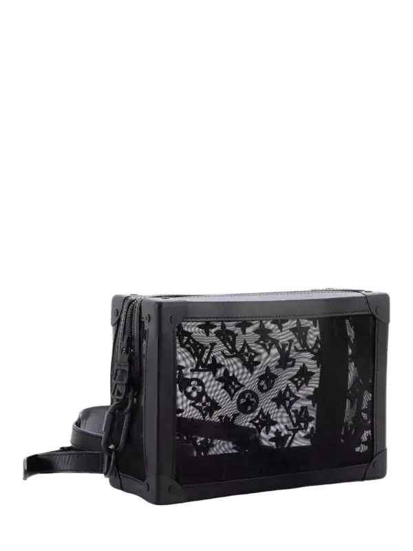 LOUIS VUITTON Soft Trunk Bag Monogram See Through Mesh Crossbody Bag - Black