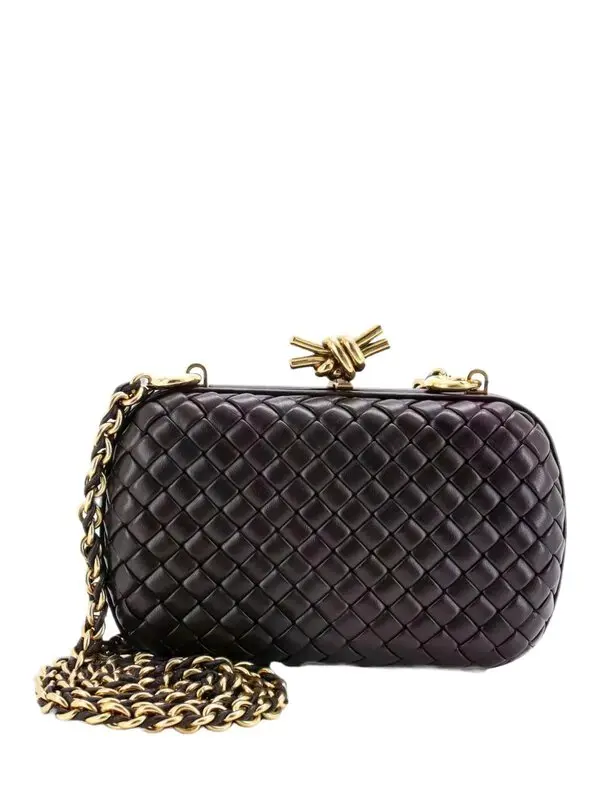 Bottega Veneta Box Knot Nm Intrecciato Nappa Small Clutch Bag - Brown
