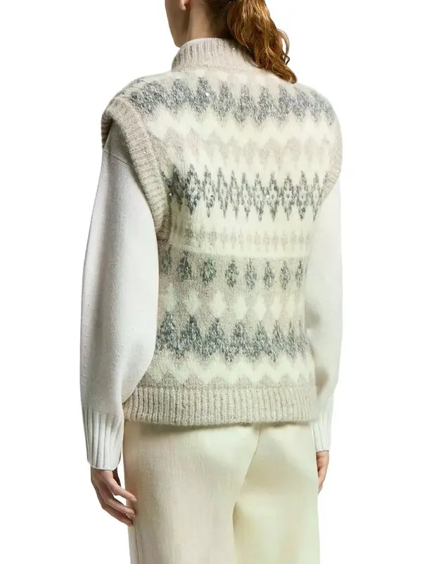 Peserico Sequin-embellished Waistcoat - Neutrals