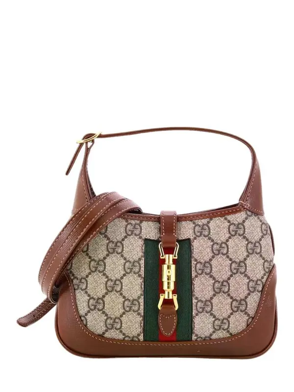 Gucci Jackie 1961 Gg Coated Canvas Mini Hobo Bag - Brown