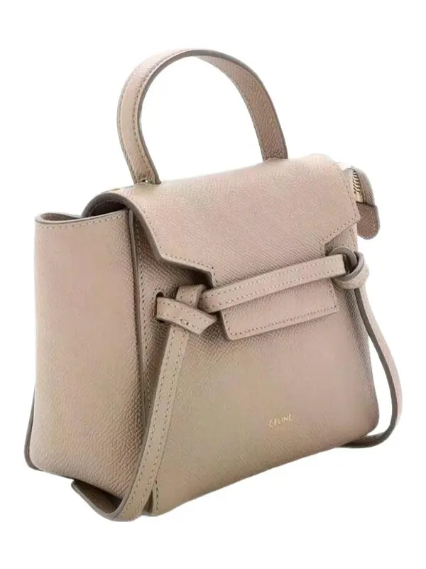 Celine Belt Bag Textured Leather Pico Shoulder Bag - Neutrals
