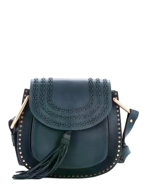 Chloé Hudson Handbag Whipstitch Leather Small Crossbody Bag - Blue