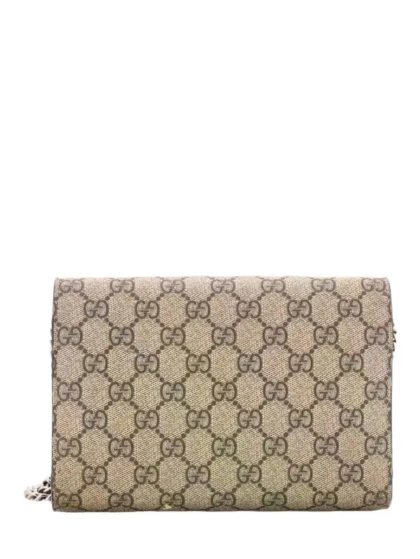 Gucci Dionysus Chain Wallet Gg Coated Canvas Small Crossbody Bag - Brown