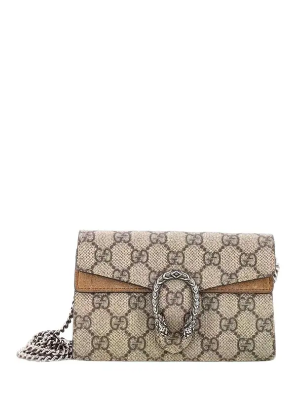 Gucci Dionysus Bag Gg Coated Canvas Super Mini Crossbody Bag - Brown