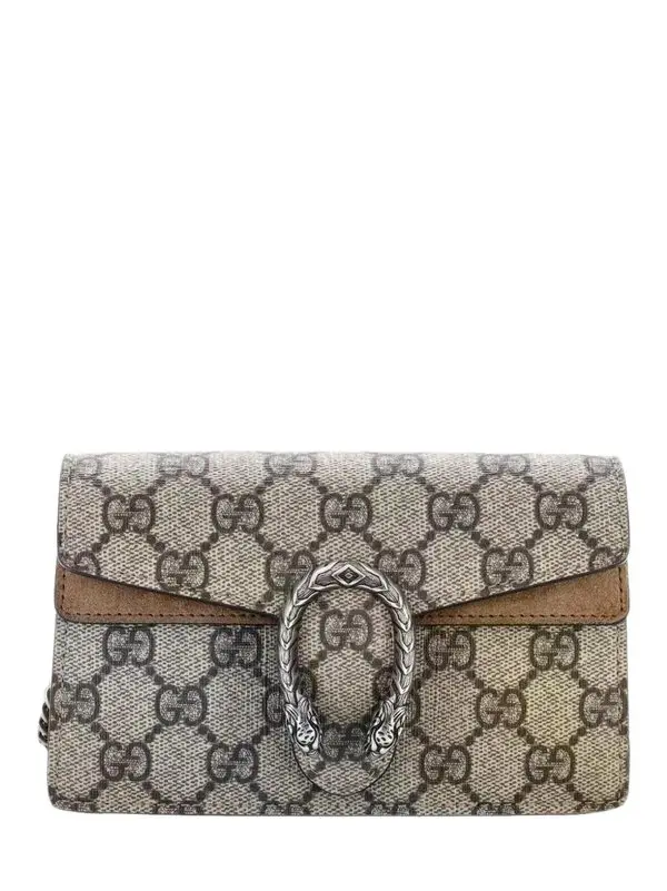 Gucci Dionysus Bag Gg Coated Canvas Super Mini Crossbody Bag - Brown