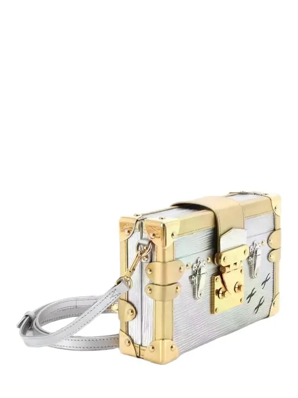 LOUIS VUITTON Petite Malle Handbag Epi Leather Clutch Bag - Silver
