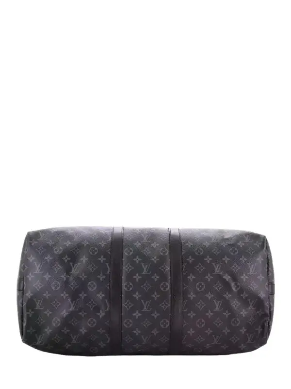 LOUIS VUITTON Keepall Bandouliere Bag Monogram Eclipse Canvas 55 Travel Bag - Black