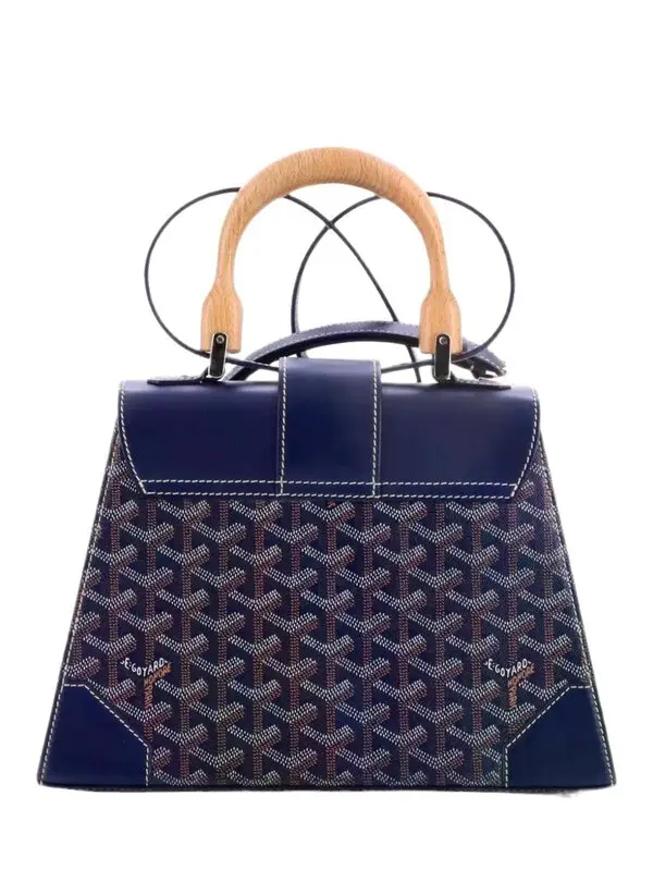 Goyard Saigon Top Handle Bag Coated Canvas With Leather Pm Satchel - Blue