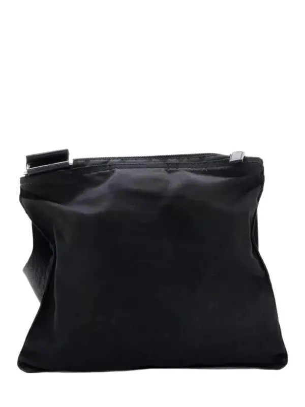 Prada Front Pocket Messenger Bag Tessuto Medium Crossbody Bag - Black