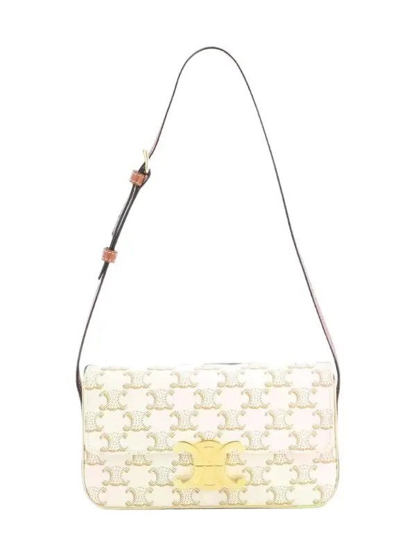 Celine Triomphe East-west Triomphe Coated Canvas Shoulder Bag - Neutrals