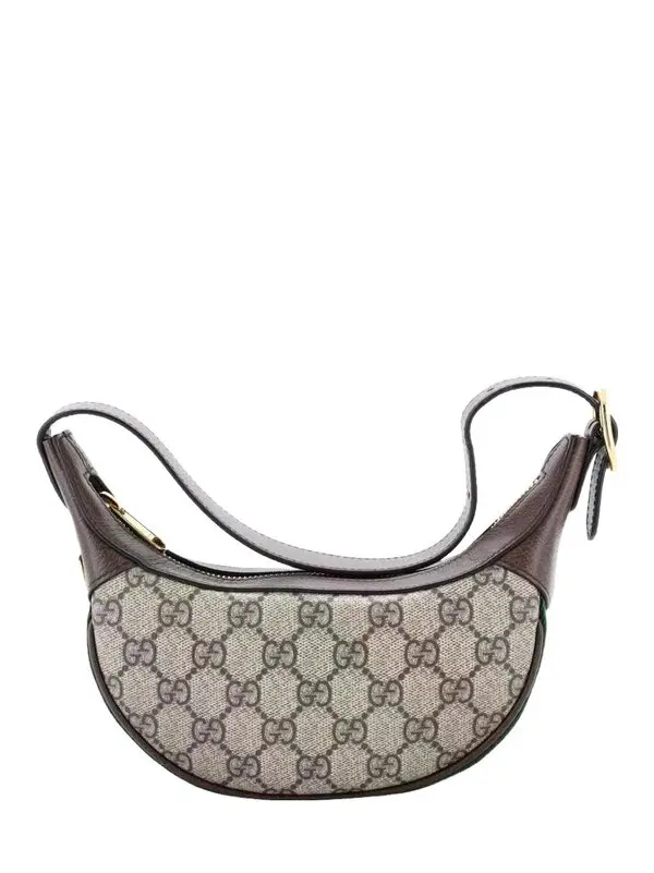 Gucci Ophidia Half Moon Bag Gg Coated Canvas Mini Hobo Bag - Brown