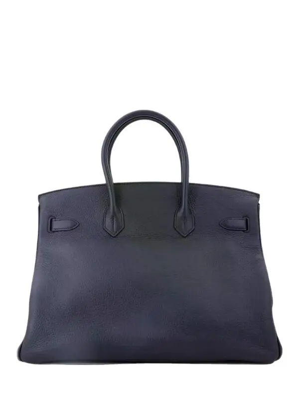 Hermès Birkin Handbag Clemence With Gold Hardware 35 Tote Bag - Blue