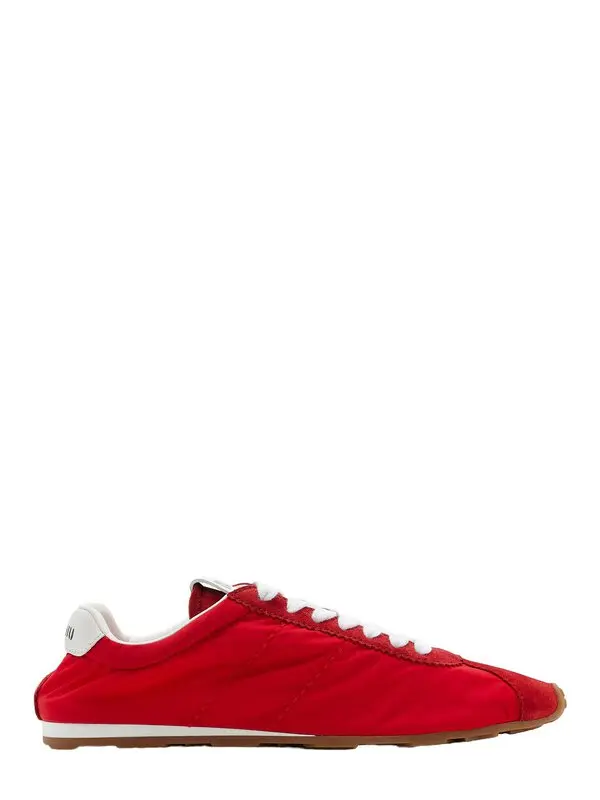 Miu Miu Nylon Suede Sneakers - Red