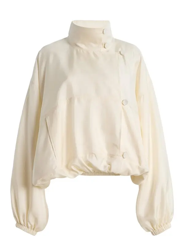RÓHE Silk Blouson Anorak Jacket - Ivory