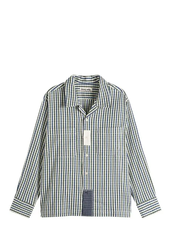 STORY MFG. Check Pa Shirt Presented End - Blue
