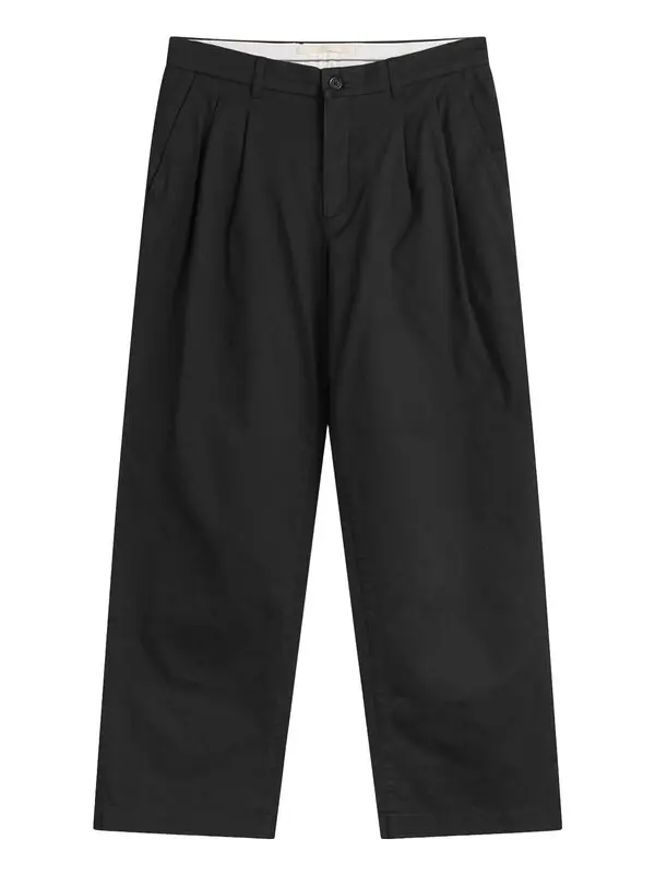 Norse Projects Hestur Relaxed Twill Pleated Trousers - Black
