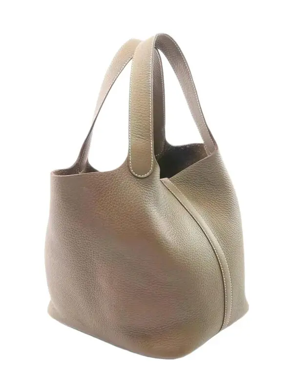 Hermès 2025 Mm Picotin Lock Leather Tote Bag - Grey