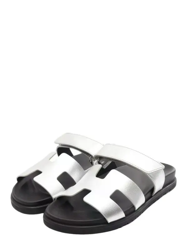 Hermès 2020s Siffle Touch-strap Slide Sandals - Silver