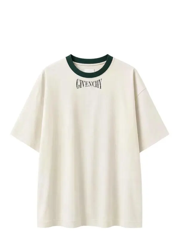 Givenchy Logo-print Ringer T-shirt - Neutrals