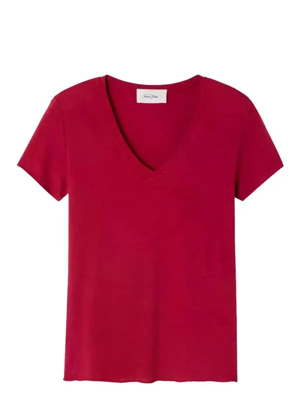 American Vintage Jacksonville V-neck T-shirt - Red