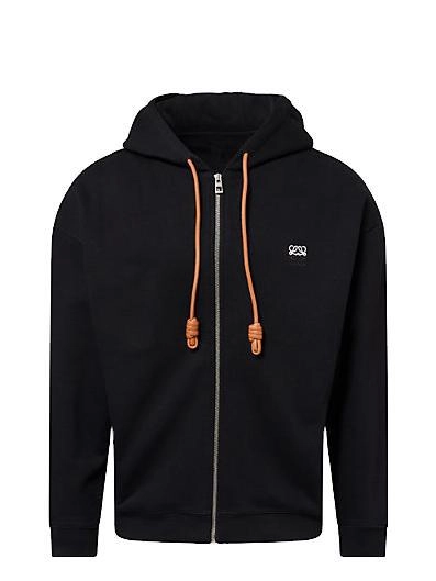Loewe Anagram-embroidered Cotton Hoodie - Black